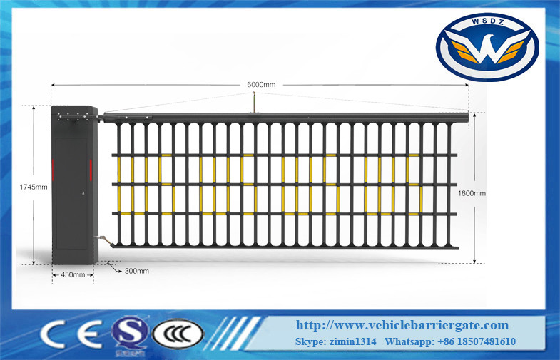 1.6m High Fencing Airborne Barrier Gate With High Power 4th BLDC Motor