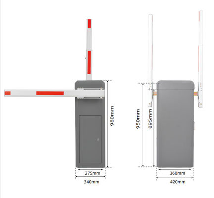 Two Arm Automatic Car Park Barriers RS485 Traffic Light Interface Two ...