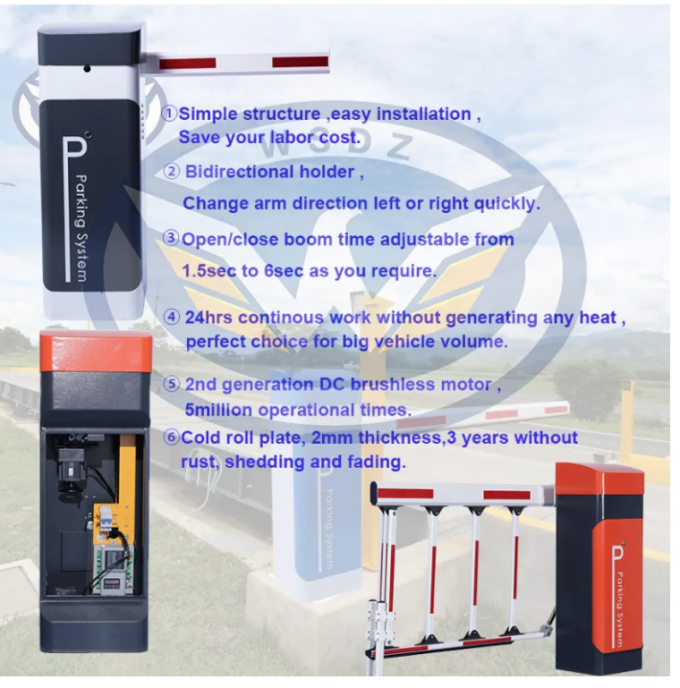 Vehicle Access Automatic Boom Barrier Gate Heavy Duty With DC Motor ...